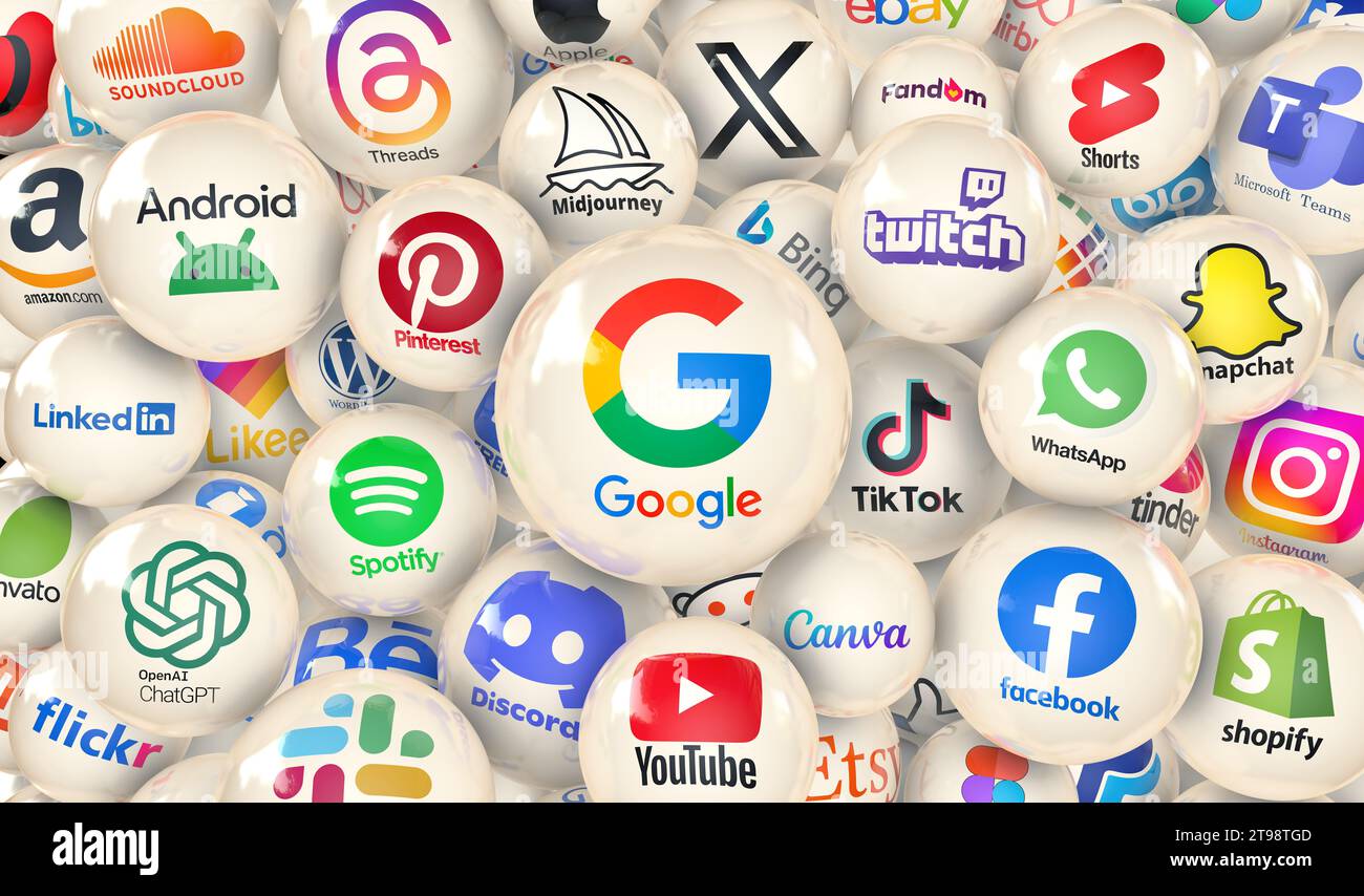 Social Media, Social Media Logos Visual Presentation - Background ...