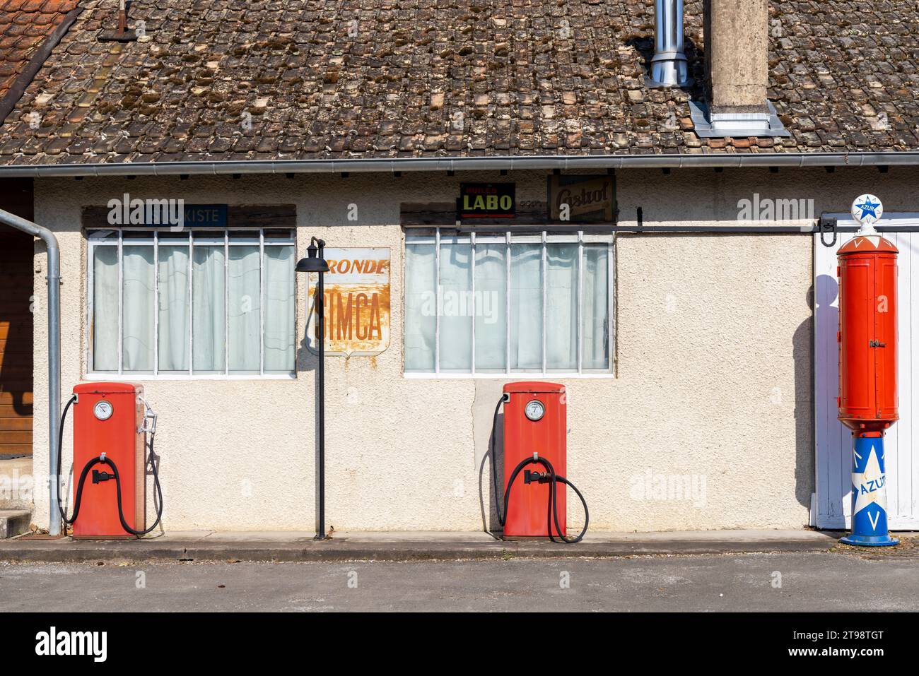 Old gas station, Marnay, Haute-Saone, France Stock Photo - Alamy