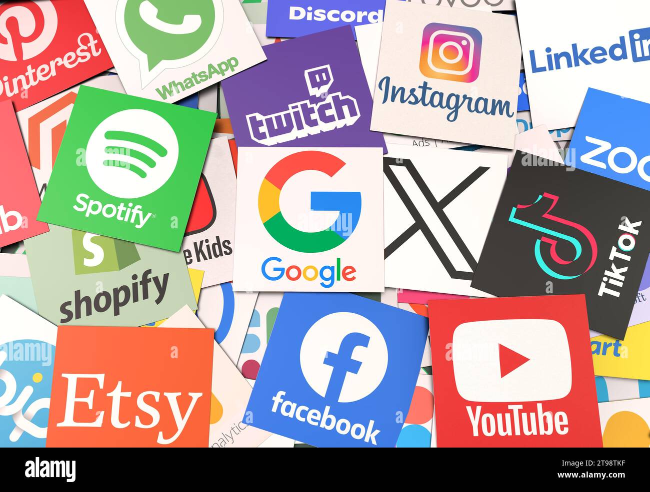 Social Media, Social Media Logos Visual Presentation - Background Design Stock Photo - Alamy