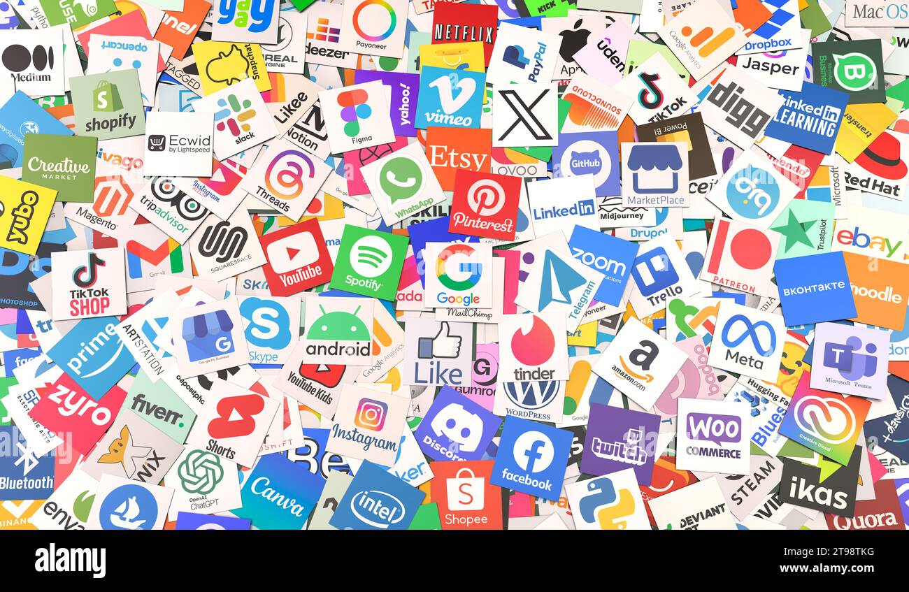 Social Media, Social Media Logos Visual Presentation - Background ...