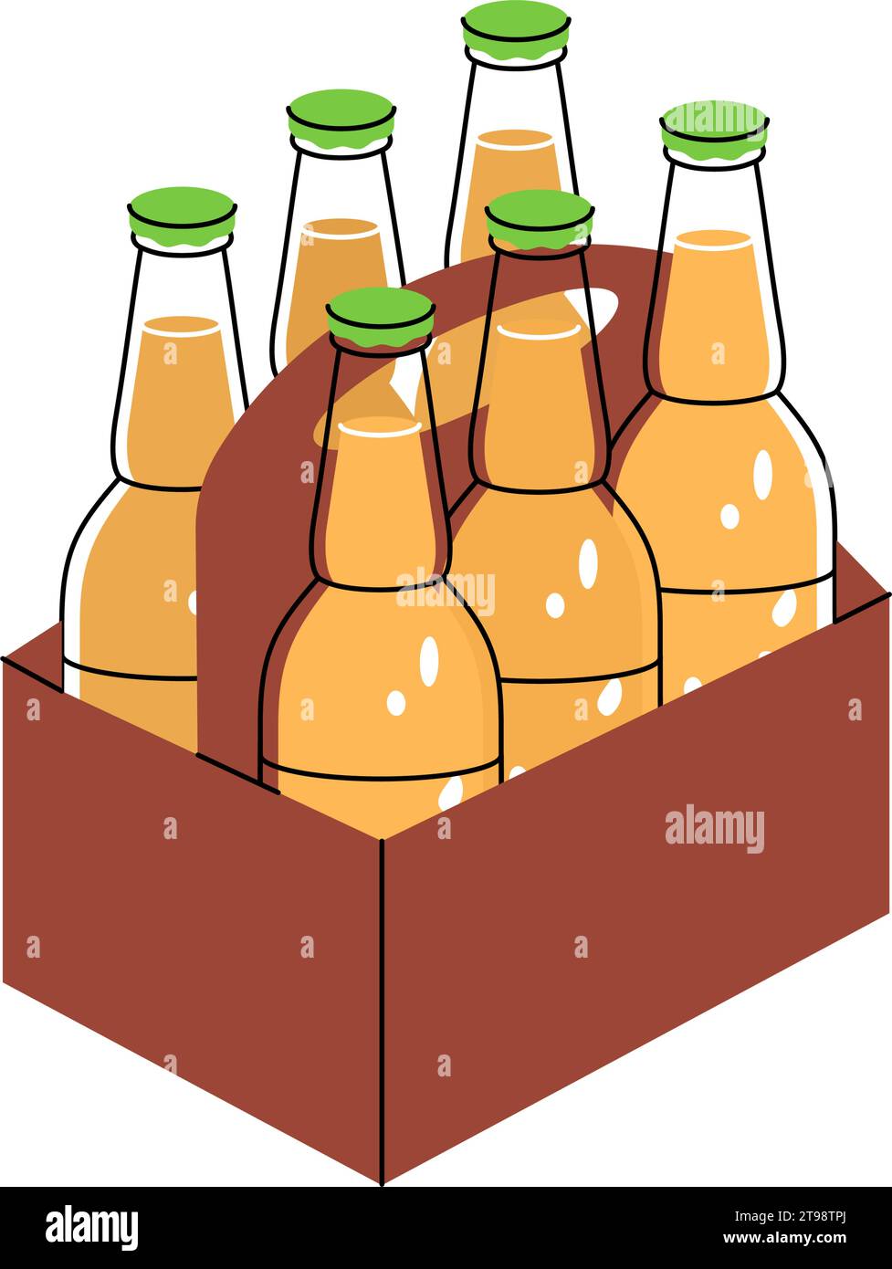 Beer bottles set. Beer pub product. Brewing process, brewery factory ...