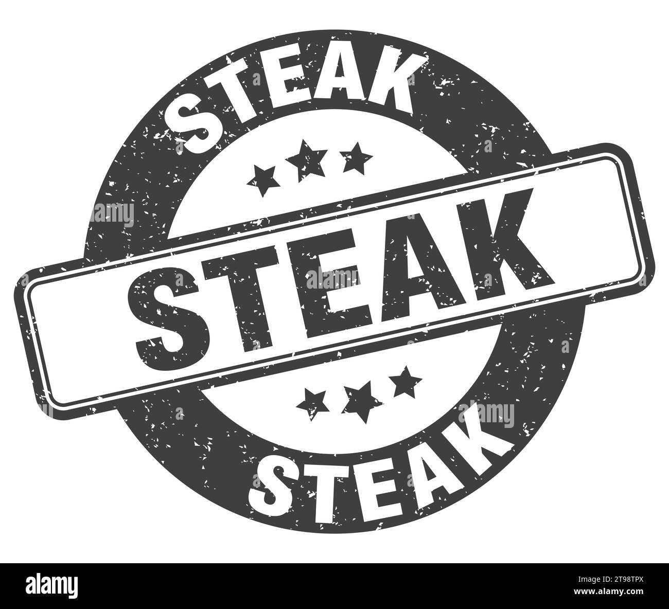 steak stamp. steak sign. round grunge label Stock Vector Image & Art ...