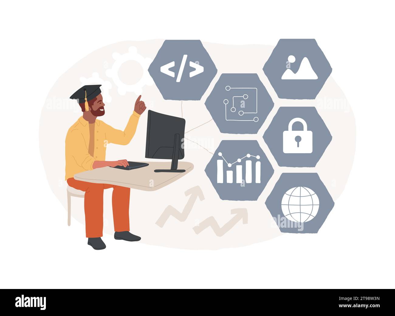 Information science isolated concept vector illustration. Information ...