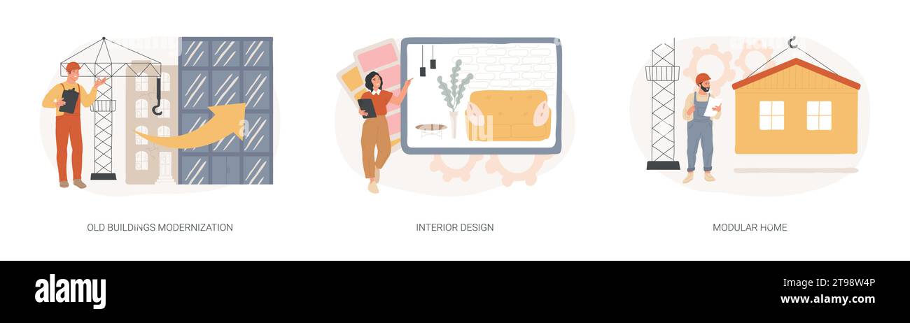 Architecture and building isolated concept vector illustration set. Old ...