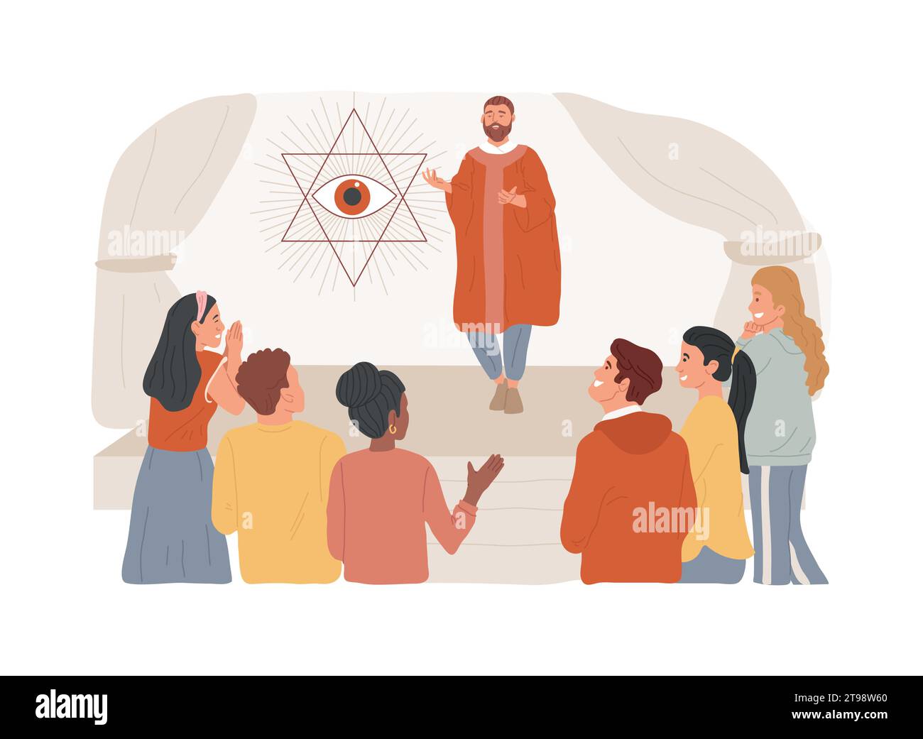 New religion isolated concept vector illustration. New religious ...