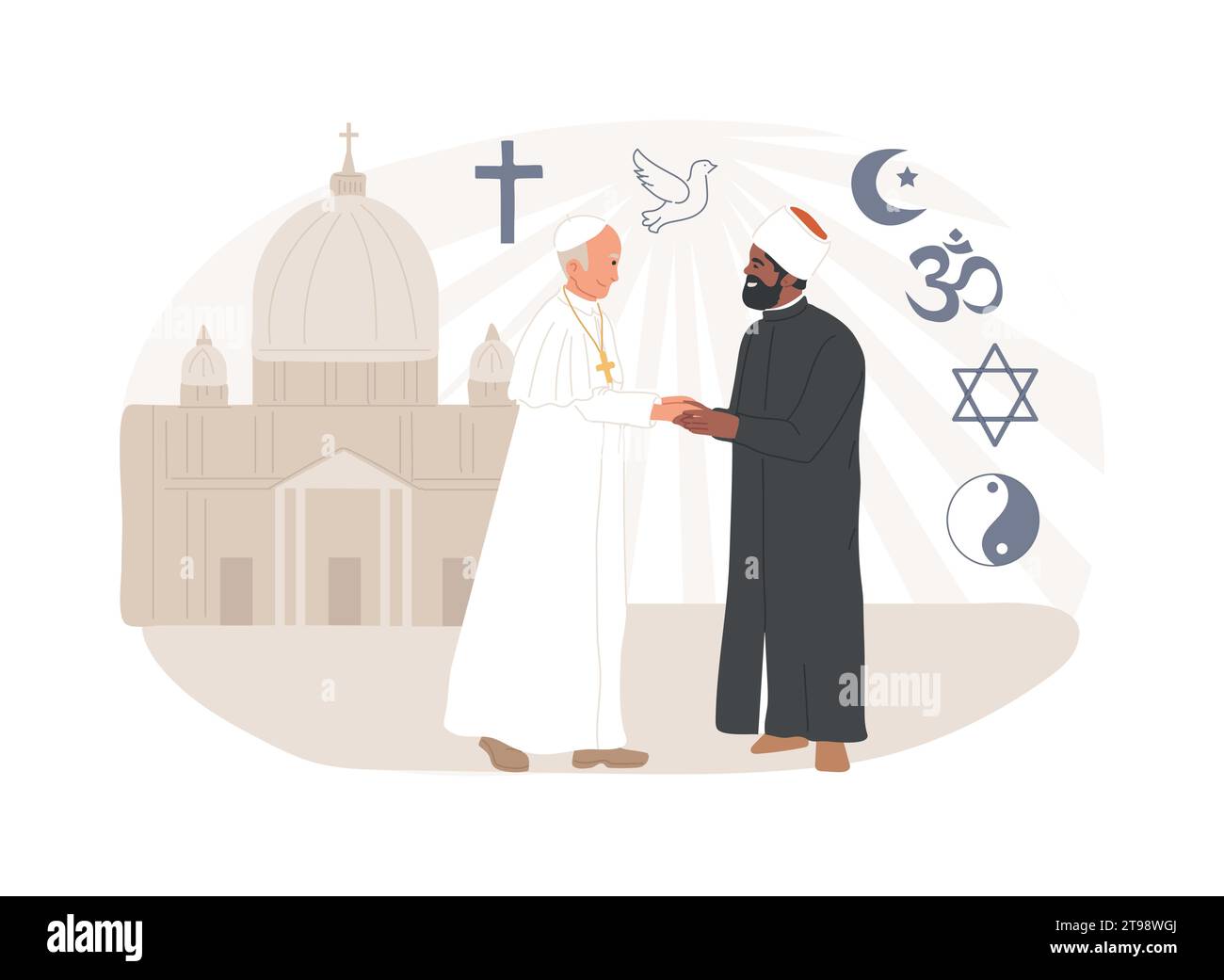 Interreligious dialogue isolated concept vector illustration. Different ...