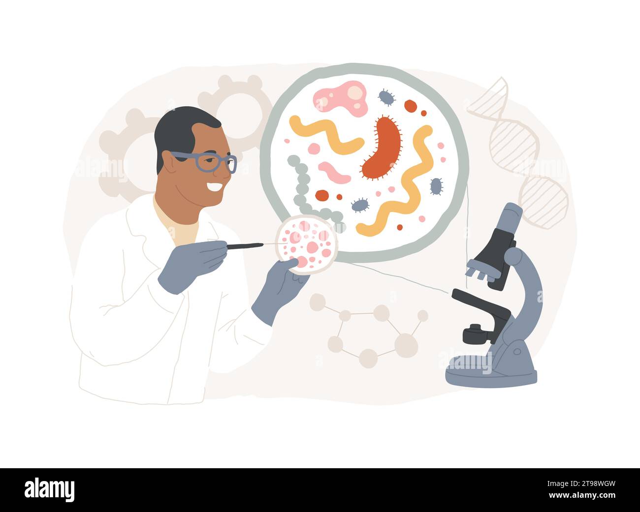 Microbiological technology isolated concept vector illustration ...