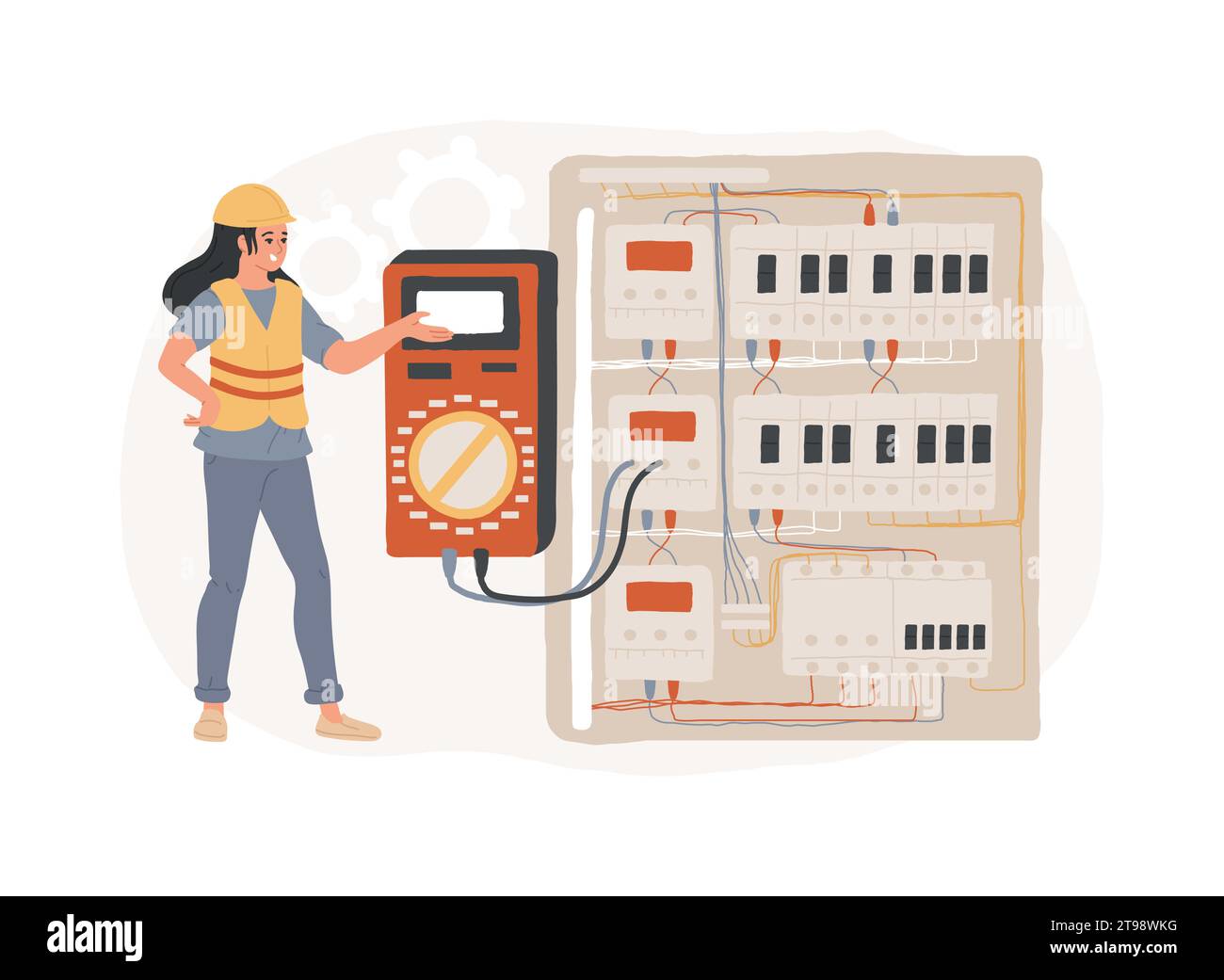Electrotechnology isolated concept vector illustration. Certification ...