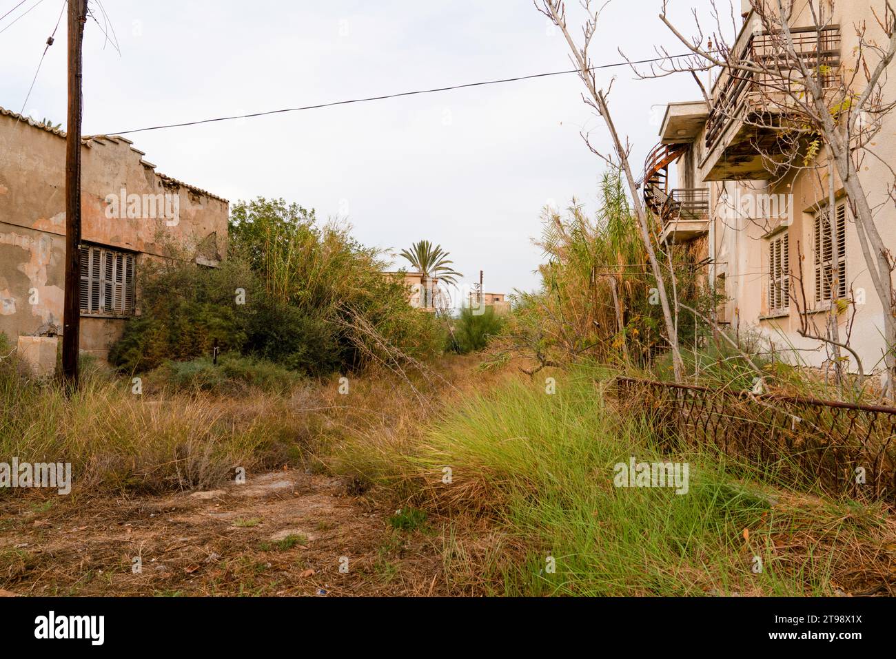 Buildings in the abandoned city Varosha in Famagusta, North Cyprus. The ...