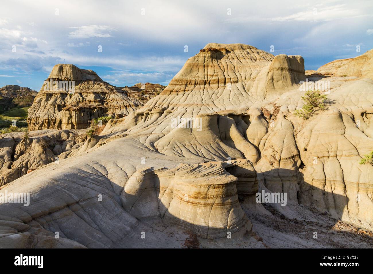 Beautiful hoodoo landscape showing the erosion lines of the rain water ...