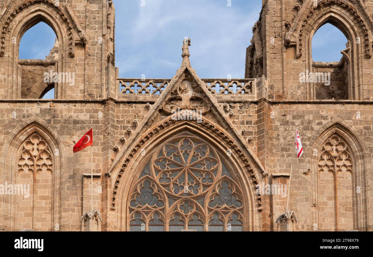 Close up view of Lala Mustafa Pasha Mosque is an old Catholic temple ...