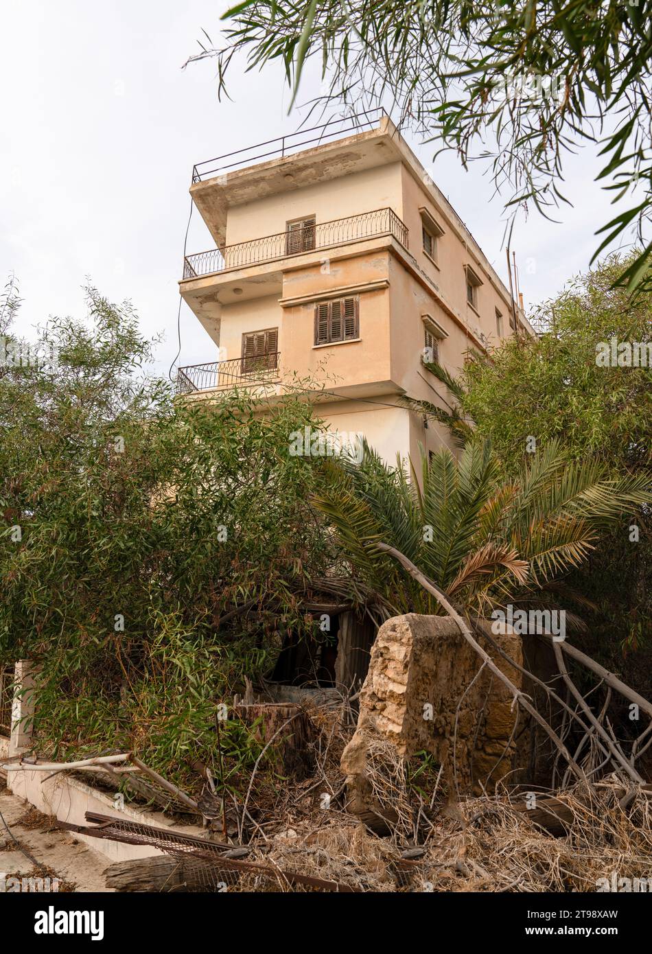 Buildings in the abandoned city Varosha in Famagusta, North Cyprus. The ...