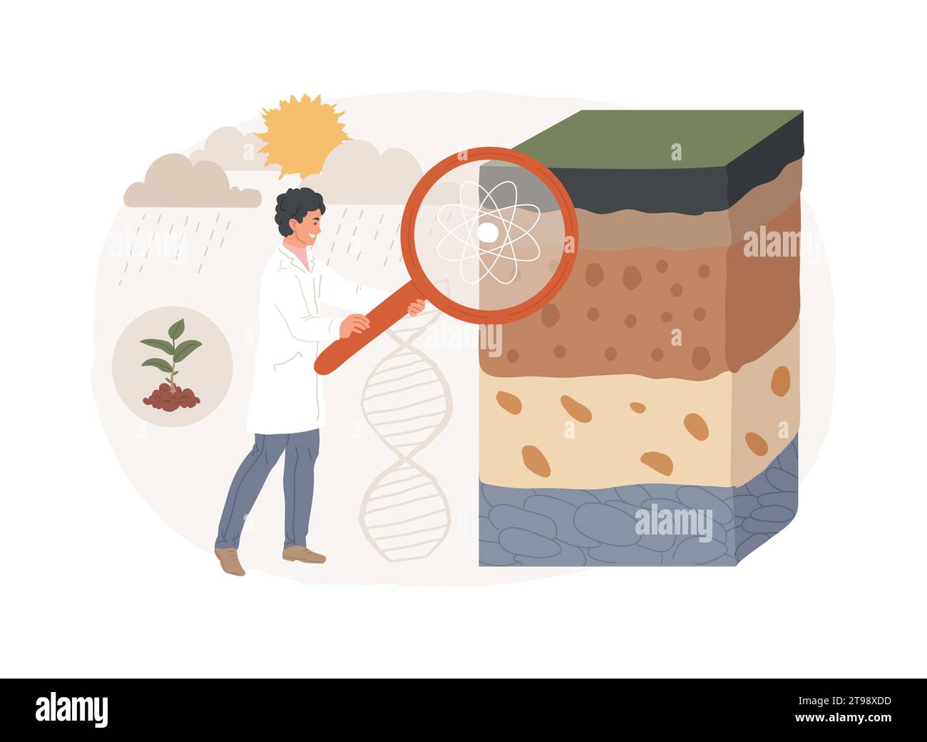 Soil science isolated concept vector illustration. Soil biology and ...