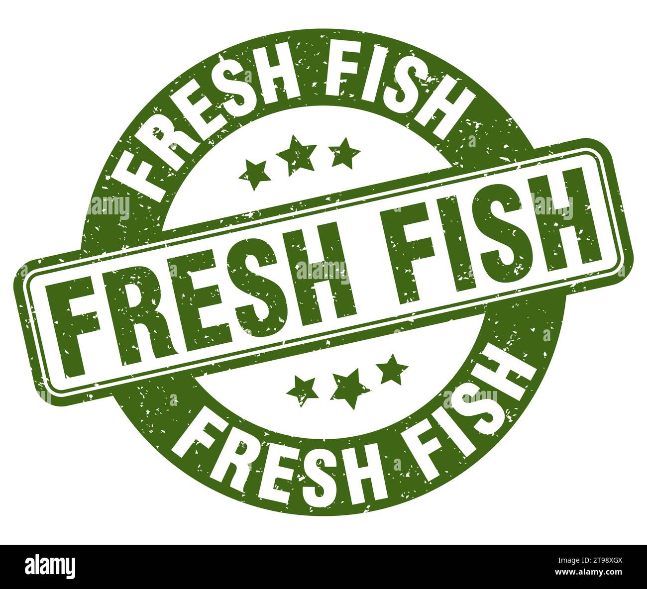 fresh fish stamp. fresh fish sign. round grunge label Stock Vector ...