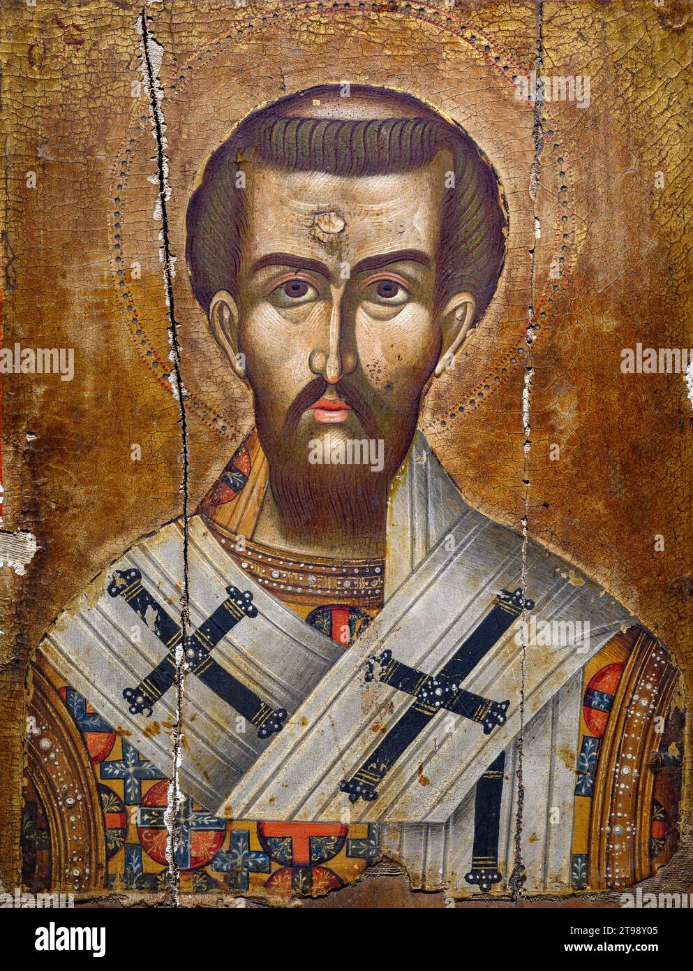 St John Chrysostom. 17th/18th century, by an unknown Greek painter ...