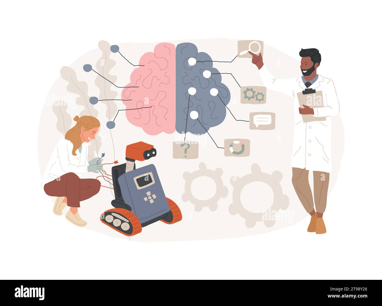 Cybernetics isolated concept vector illustration. Biological ...