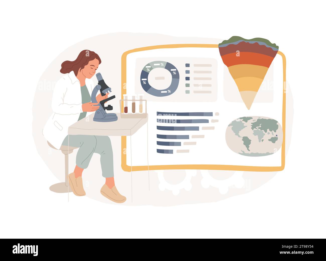 Geochemistry isolated concept vector illustration. Organic geochemistry ...