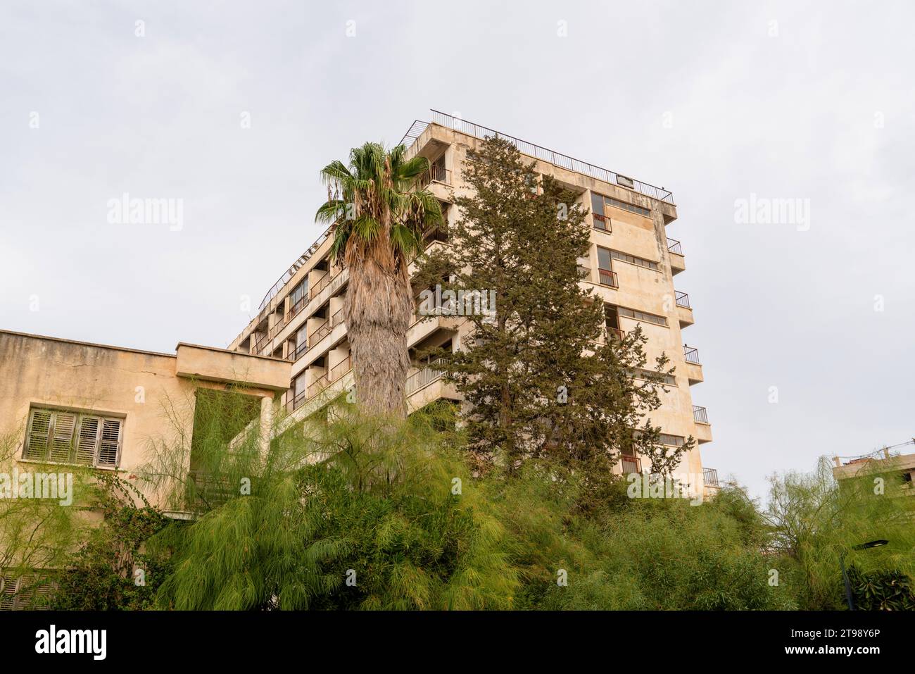 Buildings in the abandoned city Varosha in Famagusta, North Cyprus. The ...