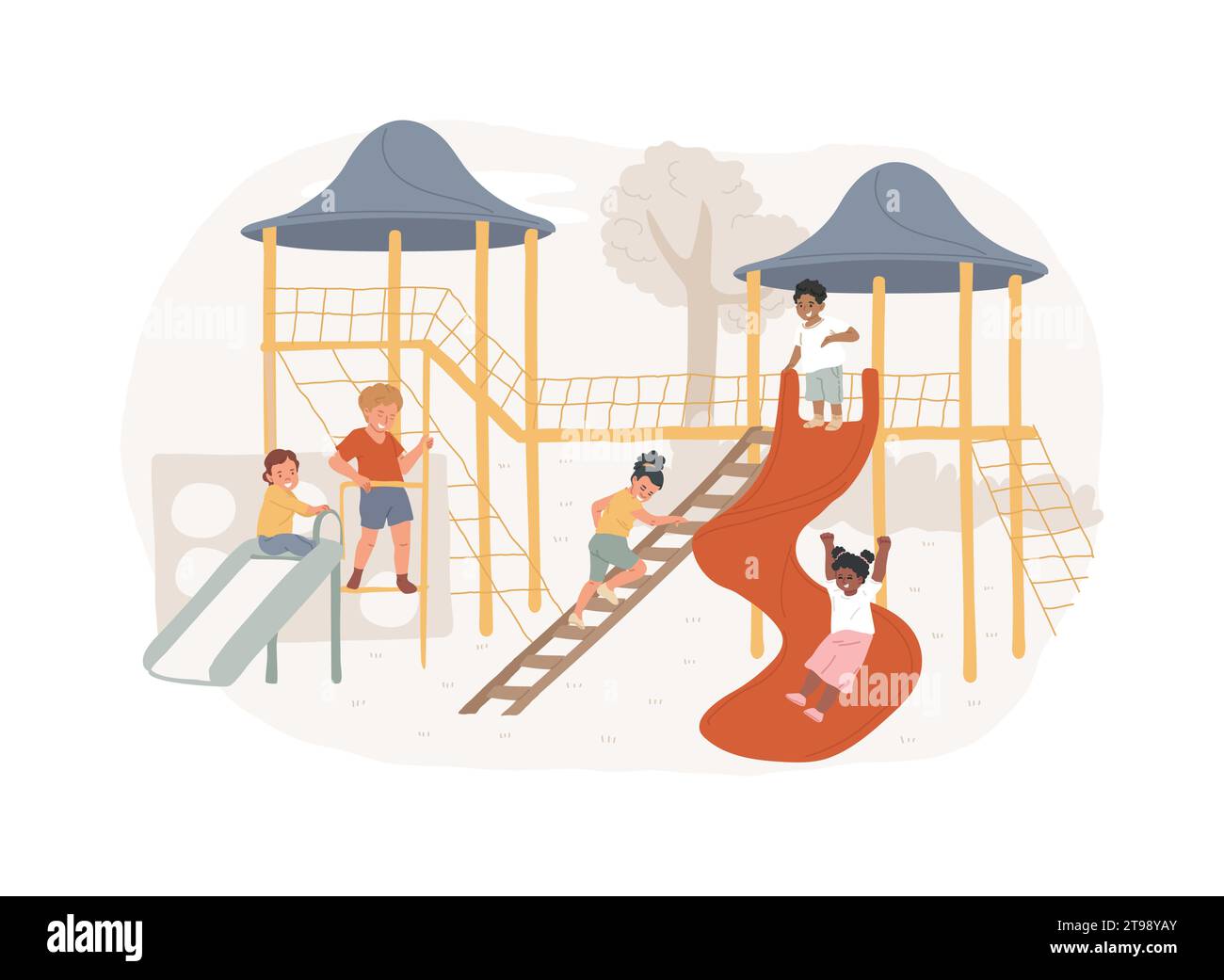 Kids playground isolated concept vector illustration. Outdoor ...