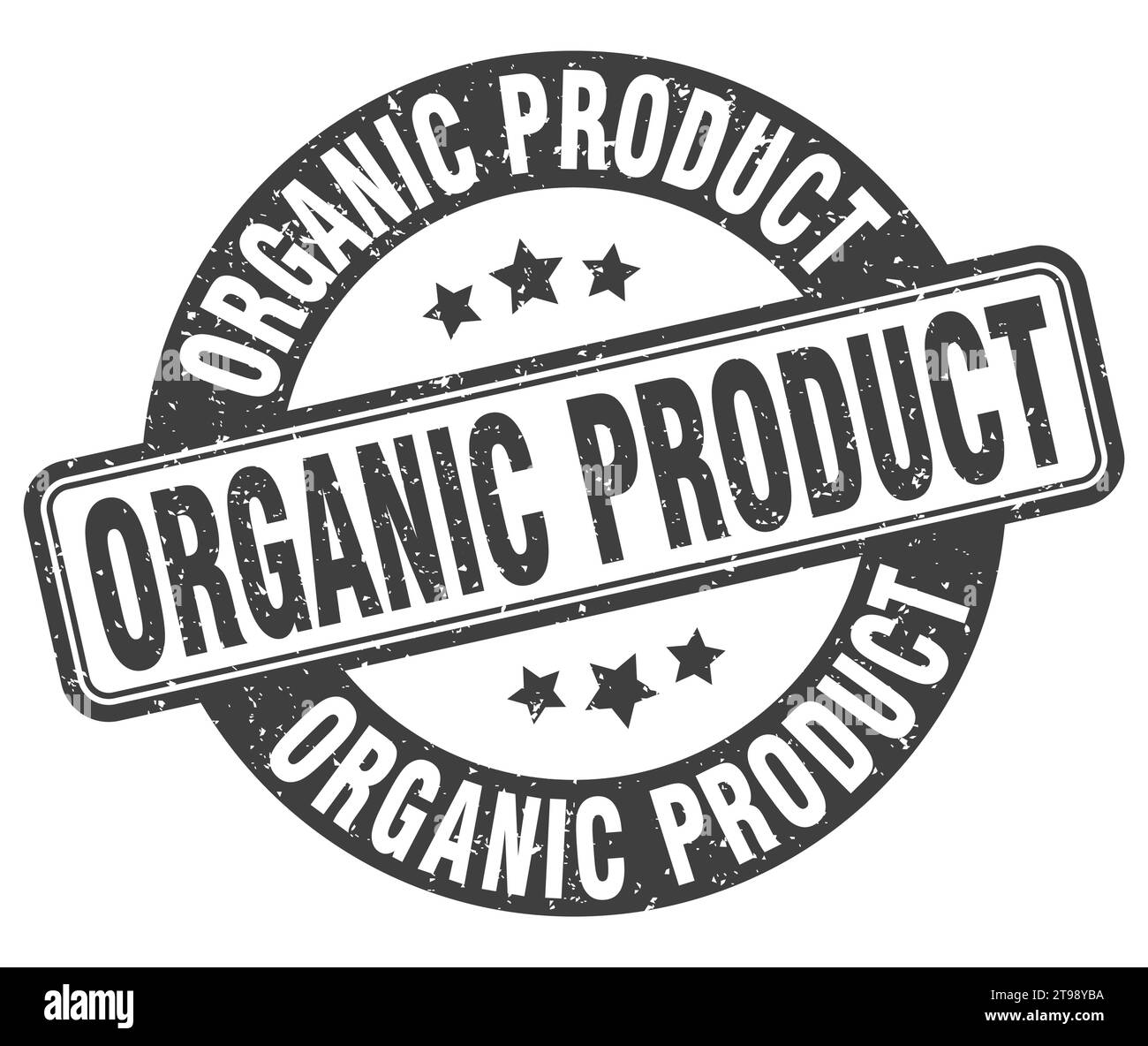 organic product stamp. organic product sign. round grunge label Stock ...