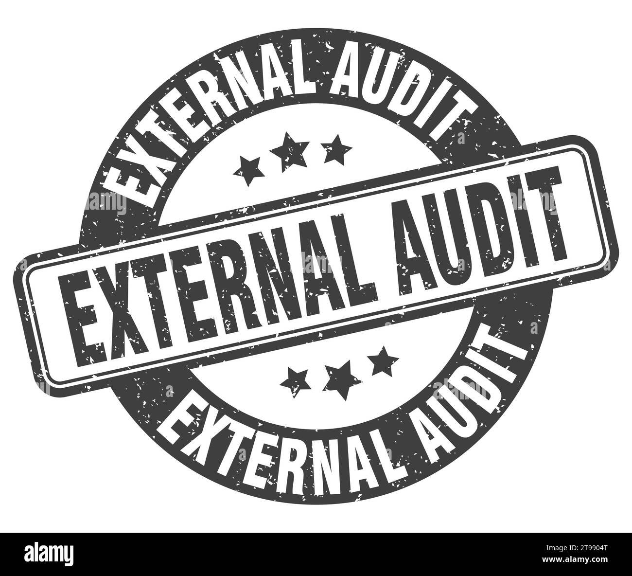 external audit stamp. external audit sign. round grunge label Stock ...