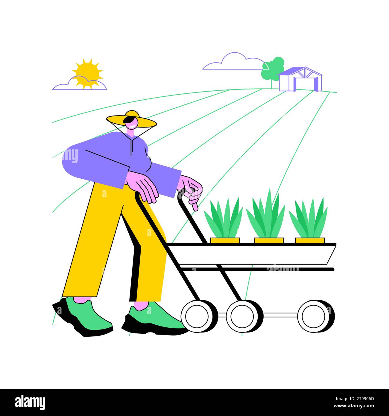 Reducing tillage isolated cartoon vector illustrations. Preserve soils ...