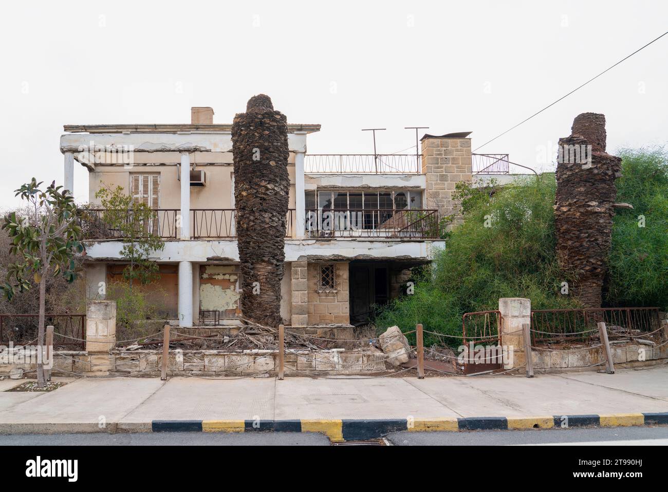 Buildings in the abandoned city Varosha in Famagusta, North Cyprus. The ...