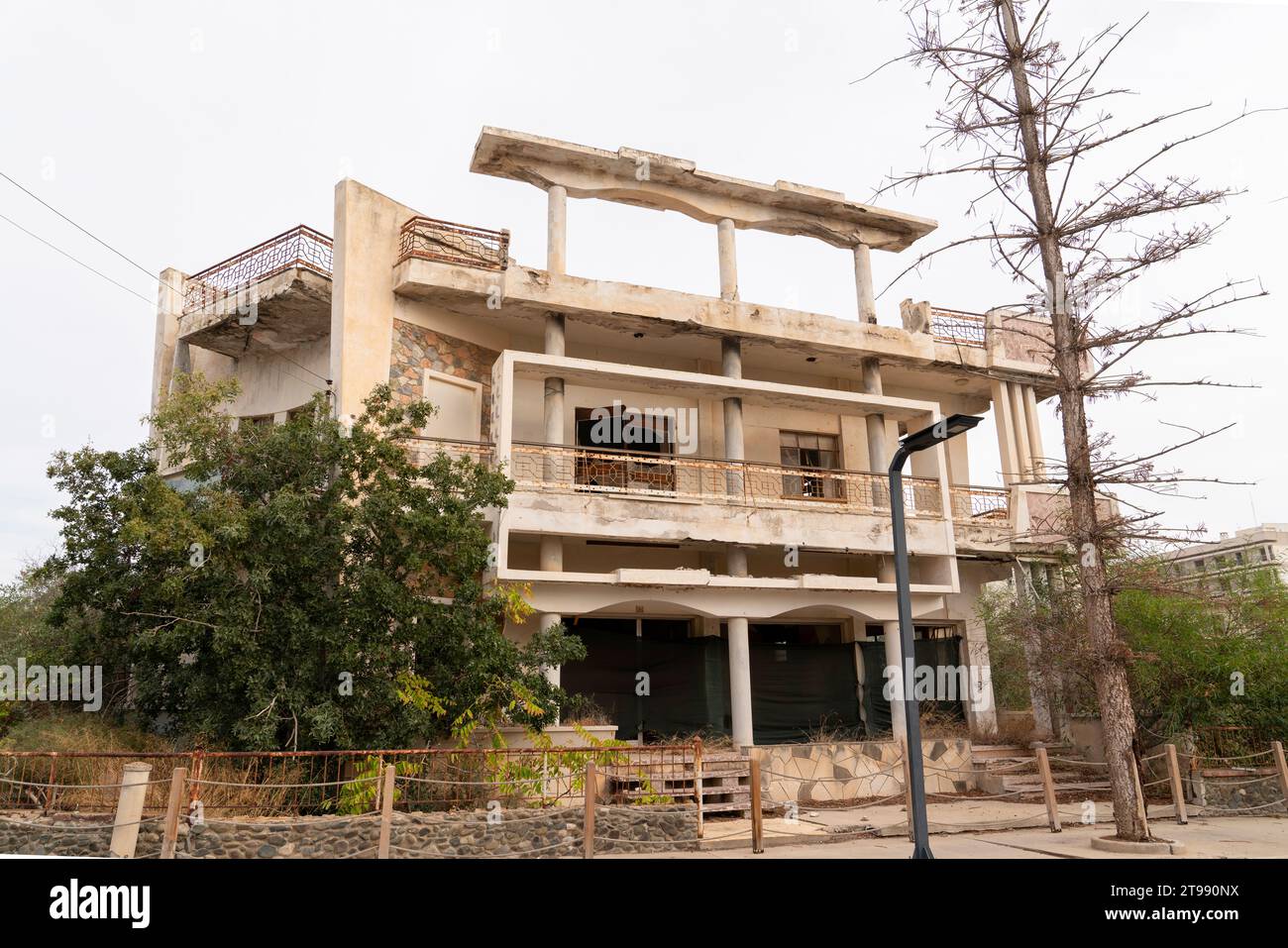 Buildings in the abandoned city Varosha in Famagusta, North Cyprus. The ...
