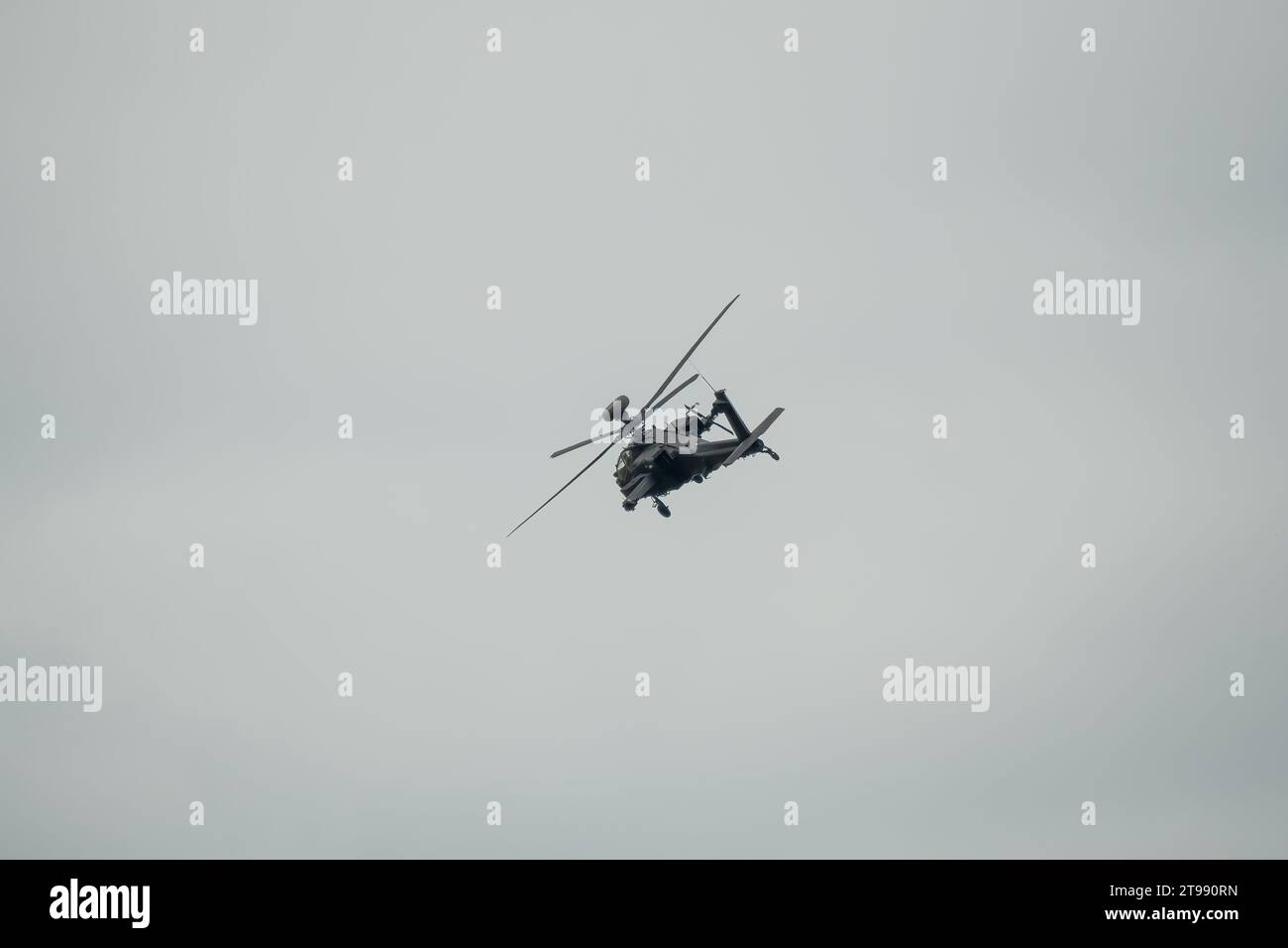 British army Boeing Apache Attack helicopter AH64E AH-64E in low level ...