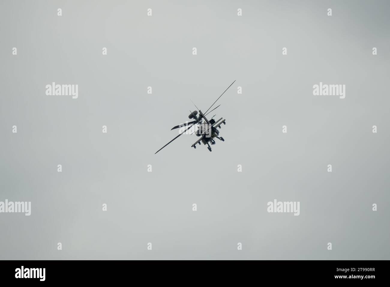 British army Boeing Apache Attack helicopter AH64E AH-64E in low level ...