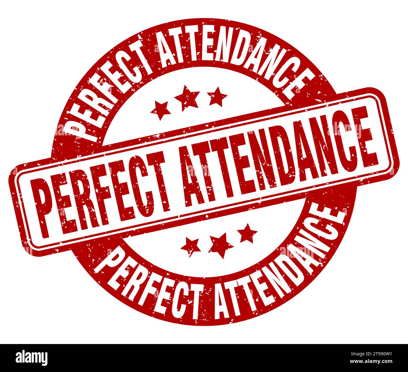 perfect attendance stamp. perfect attendance sign. round grunge label ...