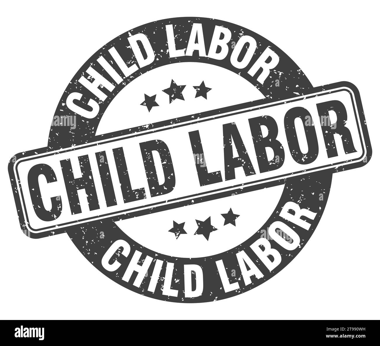 child labor stamp. child labor sign. round grunge label Stock Vector ...