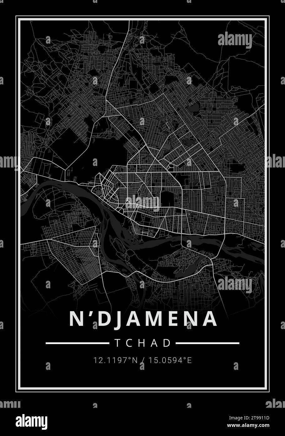 Ndjamena map hi-res stock photography and images - Alamy
