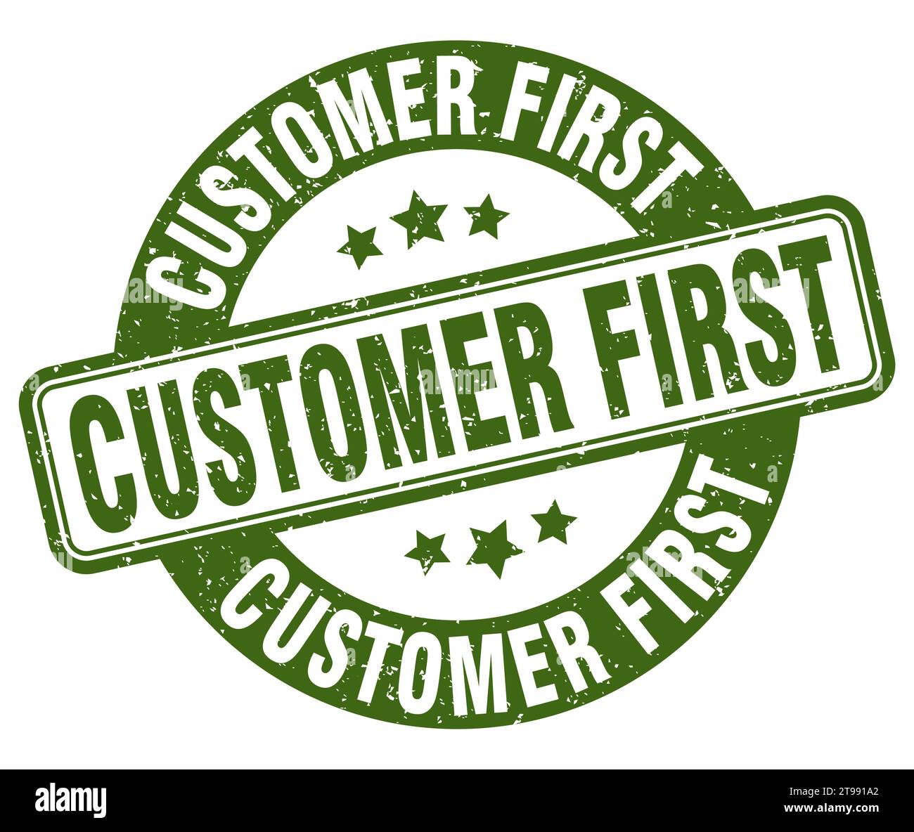 Customer first round stamp Cut Out Stock Images & Pictures - Alamy