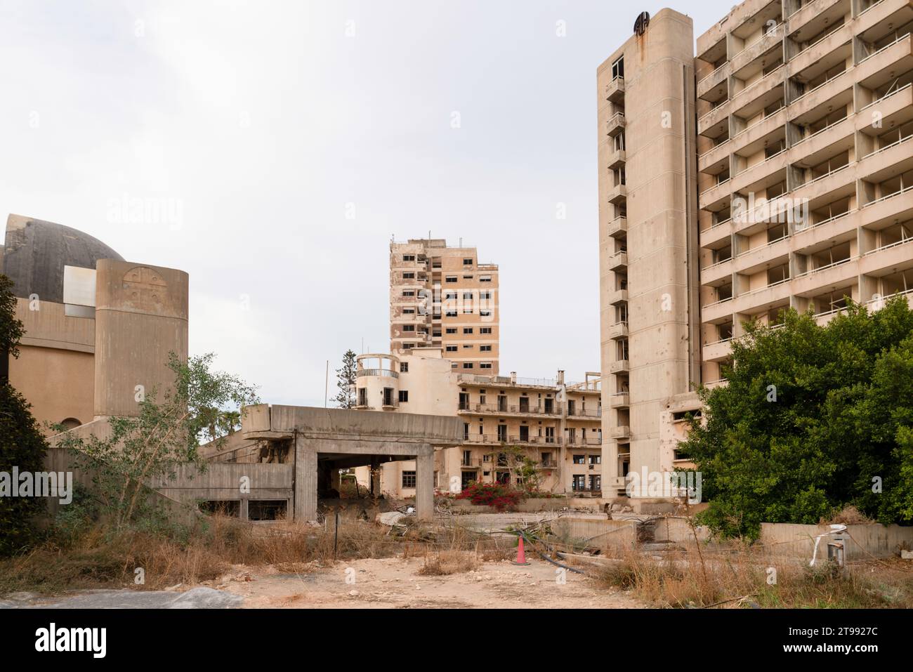 Buildings in the abandoned city Varosha in Famagusta, North Cyprus. The ...