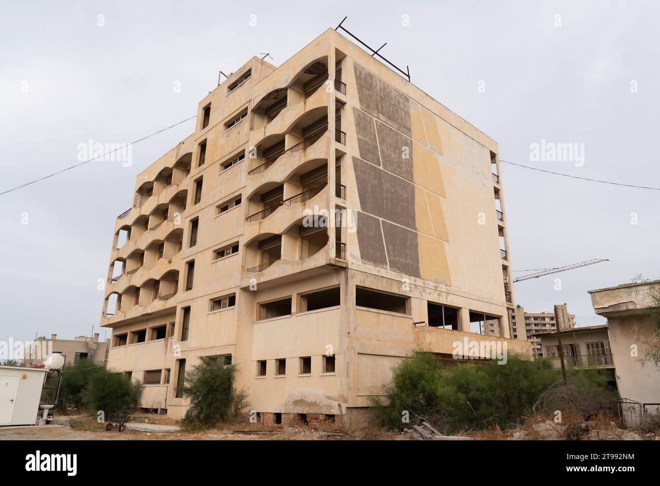 Buildings in the abandoned city Varosha in Famagusta, North Cyprus. The ...
