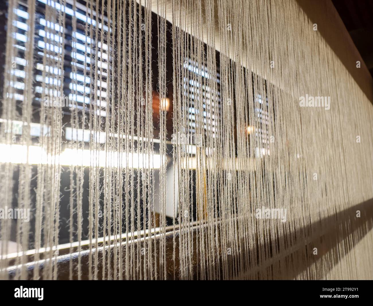 Traditional textile manufacture Weaving thread for the textile industry ...