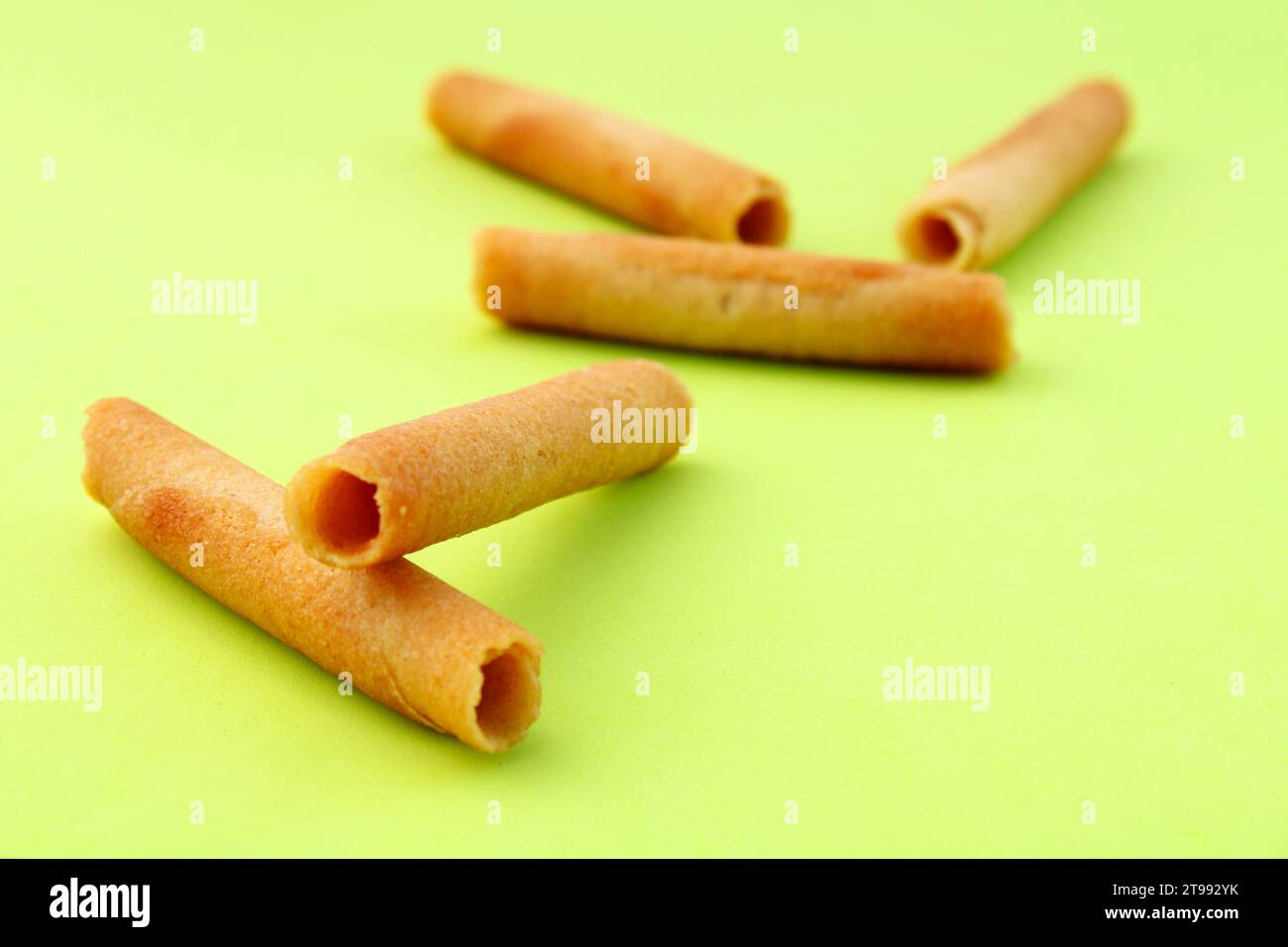 Cylinder shaped sweet wafers Stock Photo - Alamy