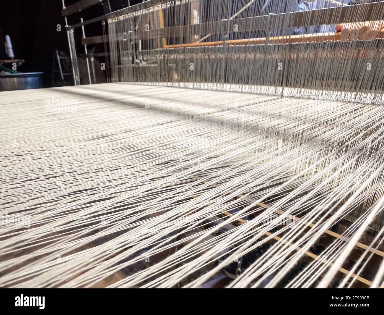 Traditional textile manufacture Weaving thread for the textile industry ...