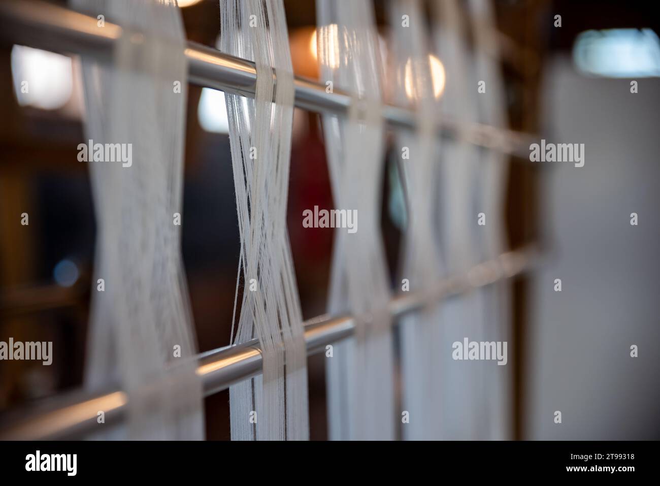 Traditional textile manufacture Weaving thread for the textile industry ...