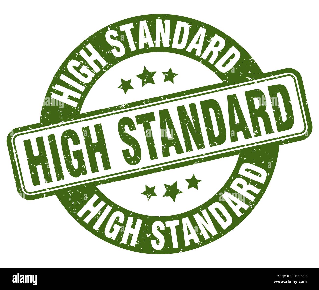 high standard stamp. high standard sign. round grunge label Stock ...