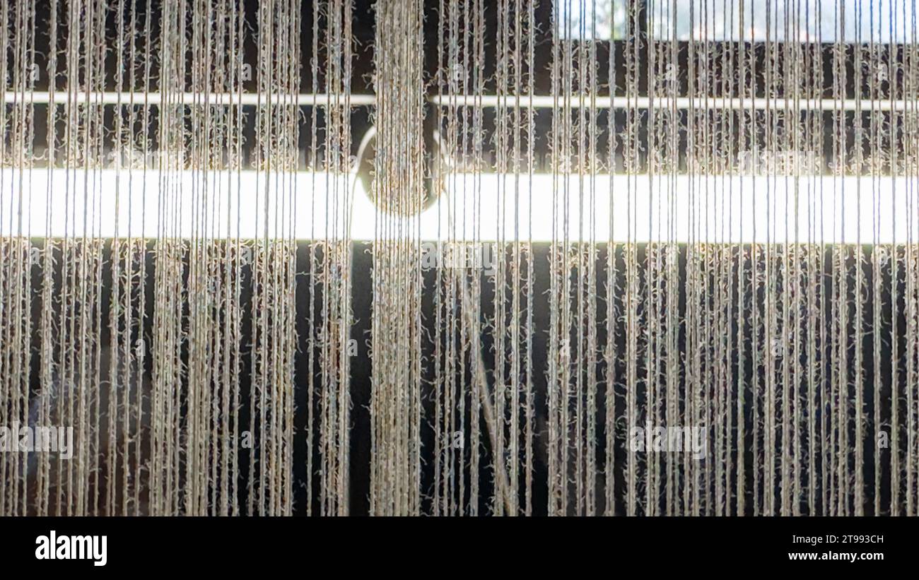 Traditional textile manufacture Weaving thread for the textile industry ...