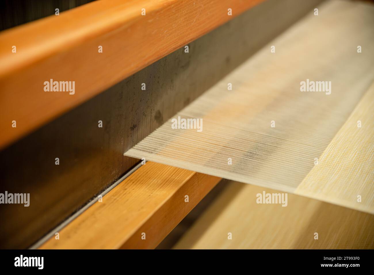 Traditional textile manufacture Weaving thread for the textile industry ...