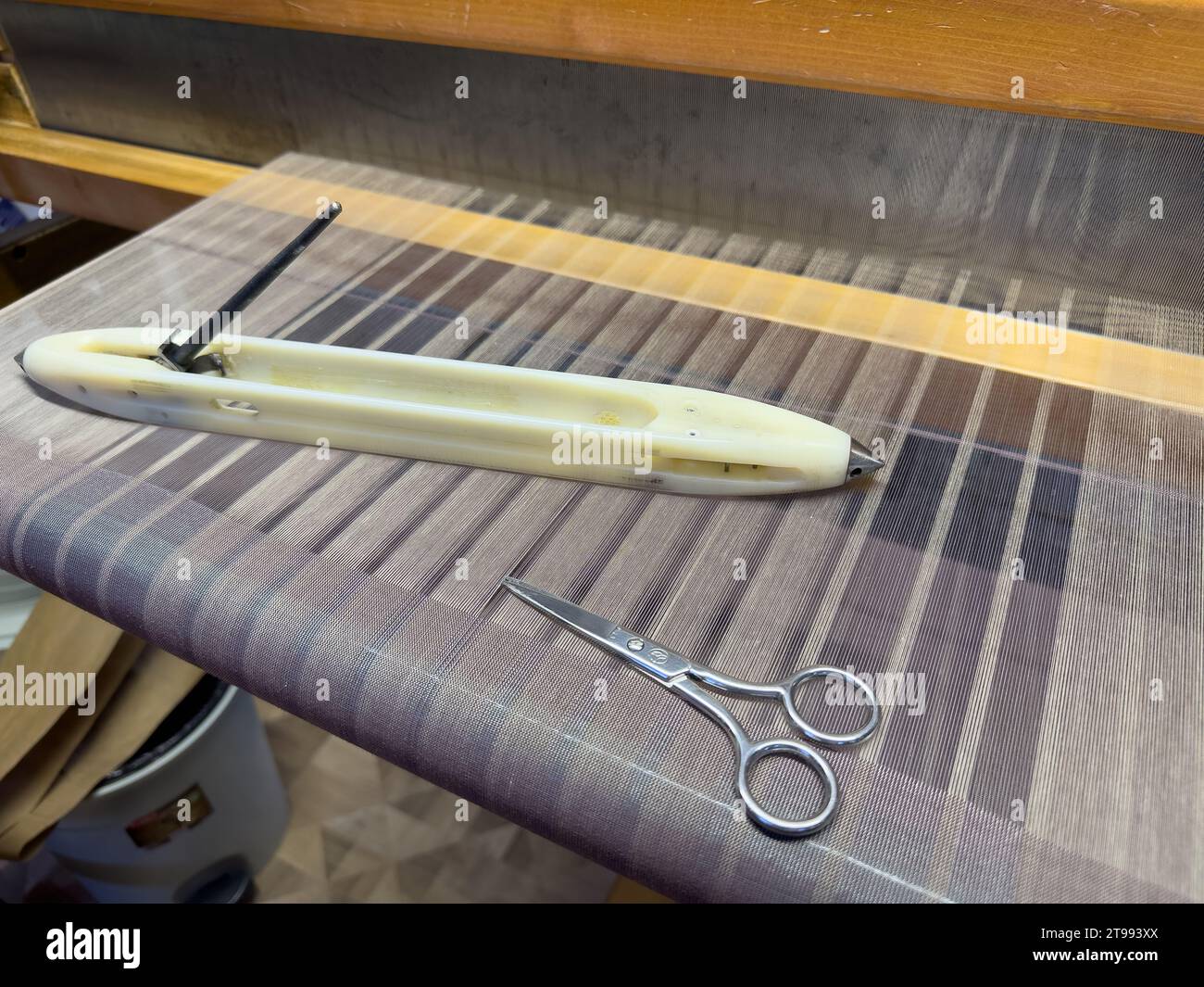 Traditional textile manufacture Weaving thread for the textile industry ...