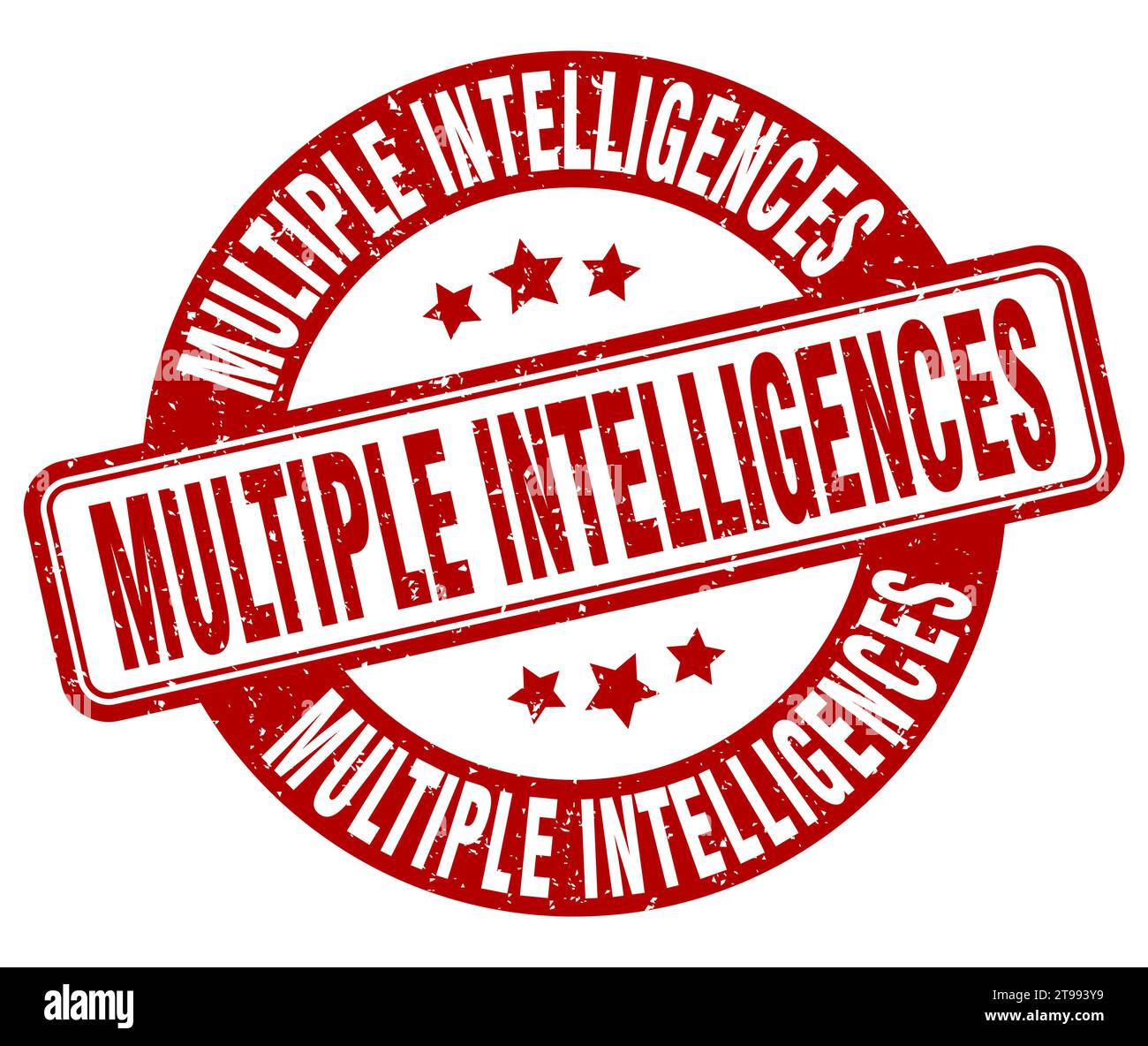 multiple intelligences stamp. multiple intelligences sign. round grunge ...