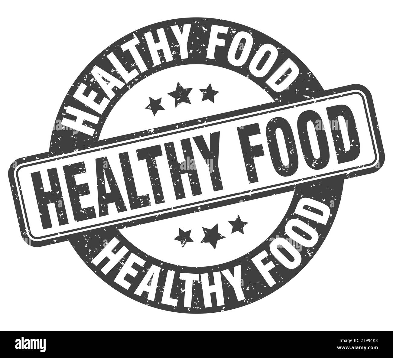 healthy food stamp. healthy food sign. round grunge label Stock Vector ...
