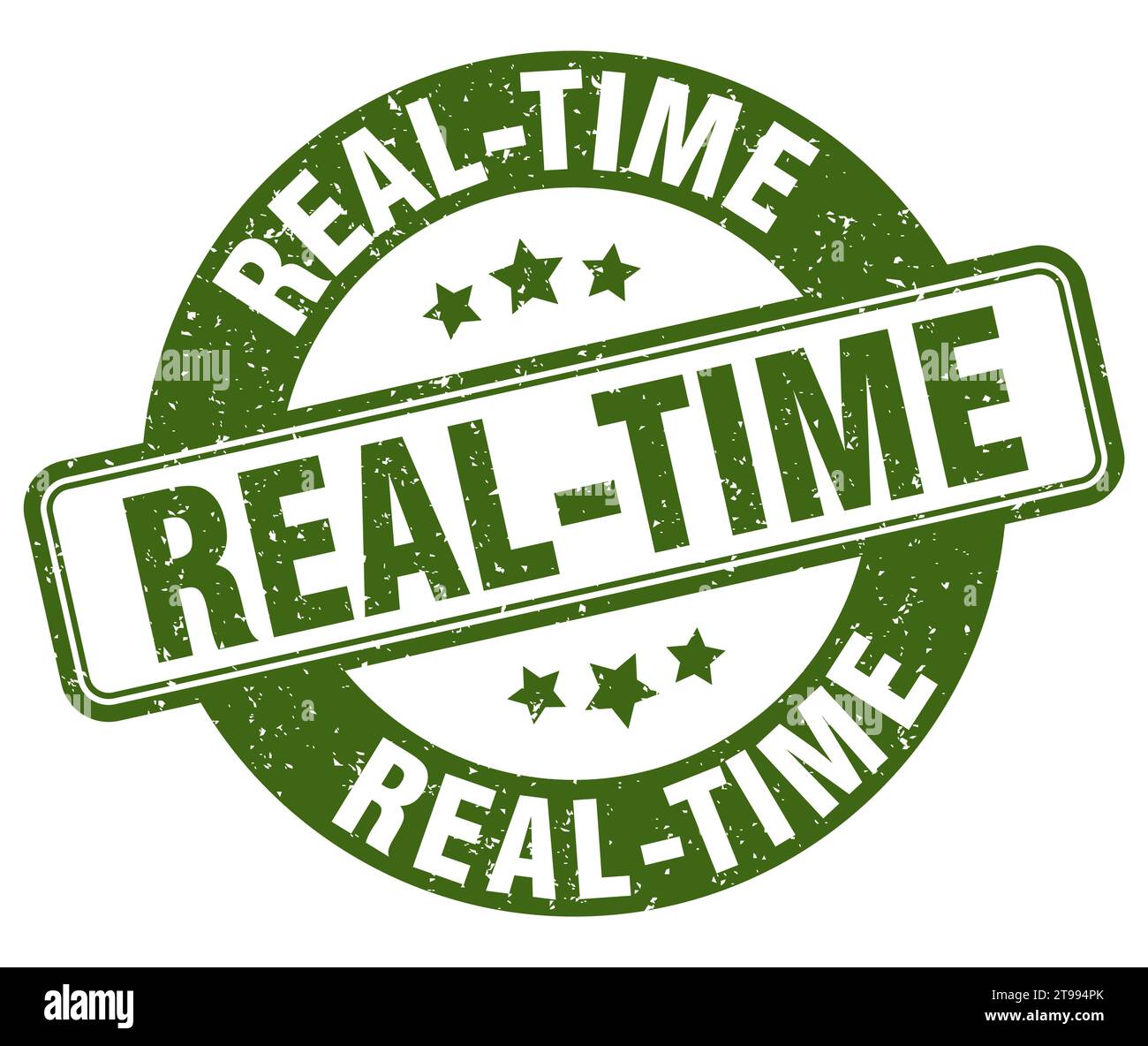 real-time stamp. real-time sign. round grunge label Stock Vector Image ...