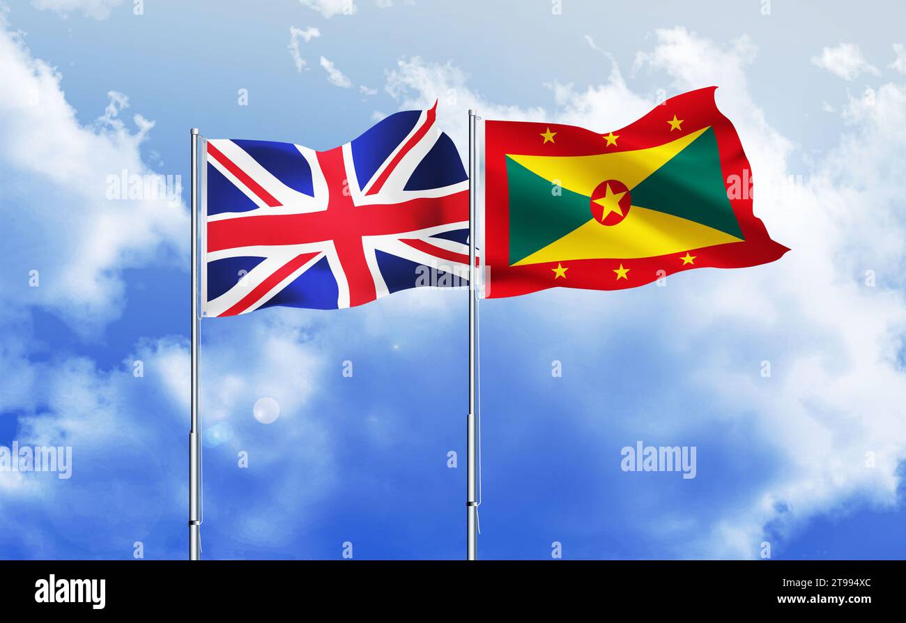 Flag grenada against blue hi-res stock photography and images - Alamy