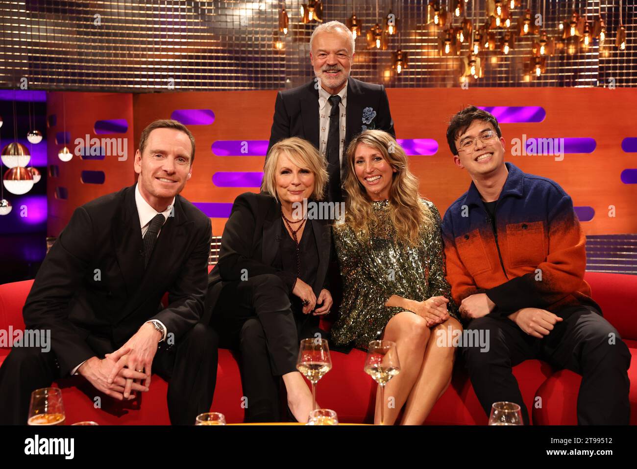EDITORIAL USE ONLY Host Graham Norton with (front row left to right) Michael Fassbender ...