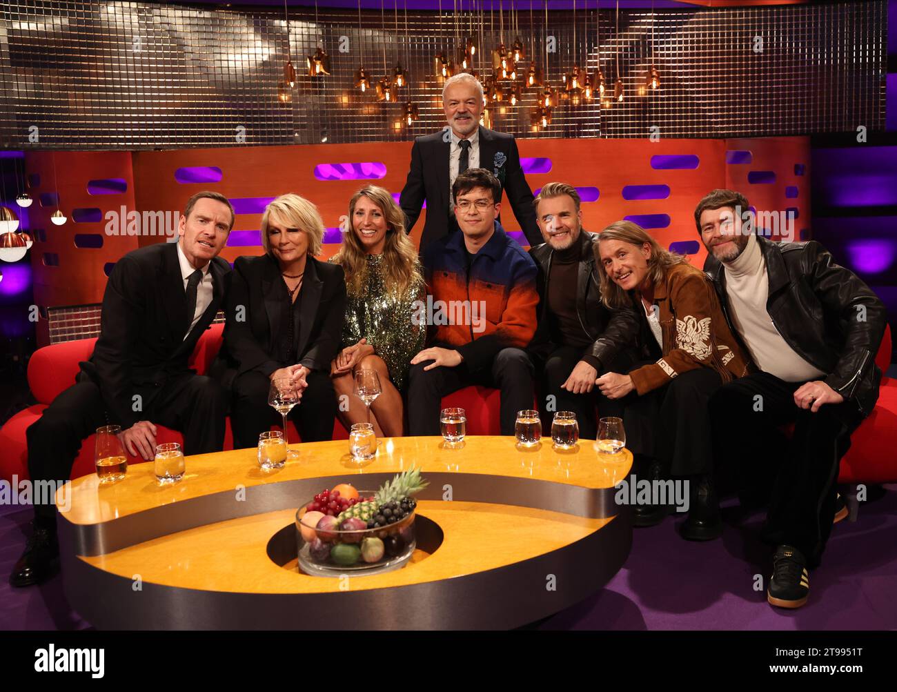 EDITORIAL USE ONLY Host Graham Norton with (front row left to right) Michael Fassbender ...